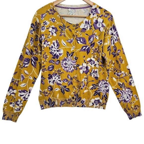 Sundance | Sweaters | Sundance Womens M Yellow Purple Floral Button Up ...